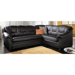 DOMO collection Ecksofa &raquo;Montana, zeitlose R&uuml;ckensteppung, bequeme Armlehnen, L-Form&laquo; wahlweise mit Bettfunktion schwarz B/H/T: 234cm x 84cm x 185cm, 