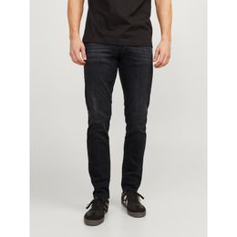 Jack & Jones Jack & Jones Herren Slim-fit-Jeans &raquo;JJIGLENN &ndash; Jeans mit G&uuml;rtelschlaufen und Used-Waschung&laquo; Used, modisch, slim fit, Denim/Jeans schwarz 30, L&auml;nge 32