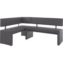 OTTO home Eckbank &raquo;Charissa&laquo; in 3 Gr&ouml;&szlig;en, verschiedene Qualit&auml;ten grau Holzwerkstoff, Massivholz B/H/T: 210cm x 90cm x 140cm, Strukturstoff, langer 