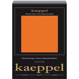 Kaeppel Spannbettlaken &raquo;Single Jersey Mako Elasthan&laquo; aus 97% Baumwolle und 3% Elasthan orange Jersey-Elasthan, Obermaterial: 97% Baumwolle, 3% Elasthan B/L: 