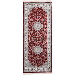 Orientteppich &raquo;Nain, auch als L&auml;ufer&laquo; rechteckig 15 mm H&ouml;he handgekn&uuml;pft, mit Fransen, reine Wolle, Wohnzimmer rot Wolle B : 80cm 1 Stk., 15mm, L: 