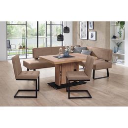 K+w Komfort & Wohnen K+W Komfort & Wohnen Essgruppe &raquo;Spider II&laquo; 4 Stk. tlg. langer Schenkel wahweise in 2 Breiten, 2 Freischwinger, 1 Tisch beige B/H/T: 88cm x 50cm, 
