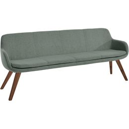 Musterring Essbank &raquo;Tavia&laquo; Stativgestell Wildnussbaum massiv ge&ouml;lt, Breite 180, 200 oder 220 cm blau 100% PES B/H/T: 200cm x 87cm x 66cm, Flachgewebe