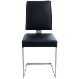 K+w Komfort & Wohnen K+W Komfort & Wohnen Freischwinger () stabiles Hochkantgestell, in Leder oder Microfaser schwarz B/H/T: 44cm x 96cm x 57cm, Leder Longlife BRONCO