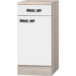 Optifit Unterschrank &raquo;Faro&laquo;, mit Metallgriffen, Breite 40 cm wei&szlig; akaziefarben, B/H/T: 40cm x 84,8cm x 60cm, Schubladen: 1 Stk. T&uuml;ren: 1 Stk.