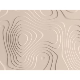 Livingwalls living walls Fototapete &raquo;The Wall&laquo; 3D-Optik Motiv geometrisch matt glatt Fototapete Geometrisch Tapete 3D Tapeten Wohnzimmer modern Flur Design beige 