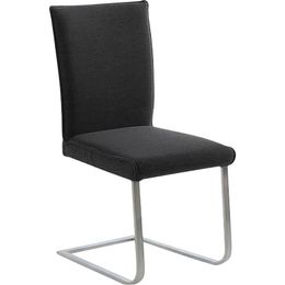 K+w Komfort & Wohnen K+W Komfort & Wohnen Freischwinger &raquo;Santos III&laquo; () mit Sattlernaht, Gestell aus Edelstahl, hochwertiger Sitzkomfort grau B/H/T: 47cm x 99cm x 62cm, 