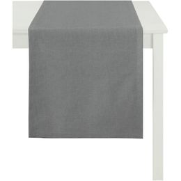 Apelt Tischl&auml;ufer &raquo;ALASKA, LOFT STYLE, Rips Uni&laquo; grau Baumwolle, Polyester B/L: 48cm x 150cm, 1 Stk., rechteckig