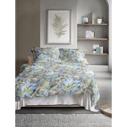 Irisette Bettw&auml;sche &raquo;Tokio 8598&laquo; 2 Stk. seidiger Glanz, besonders weich und hautschmeichelnd blau Mako-Satin, Obermaterial: 100% Baumwolle B/L: 155cm x 220cm, 