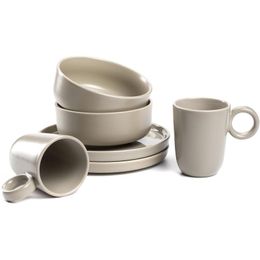 Leonardo Geschirr-Set &raquo;ROMA, Geschirrset, 6-teilig&laquo; Fr&uuml;hst&uuml;cks Set, Service, sp&uuml;lmaschinengeeignet beige Keramik 6 Stk.
