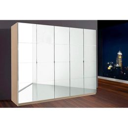 Priess Kleiderschrank &raquo;Malaga&laquo; mit Spiegelfront braun Holzwerkstoff B/H/T: 231cm x 193cm x 54cm, T&uuml;ren: 5 Stk.