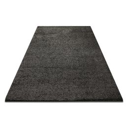 Wecon Home Teppich &raquo;Wogh&laquo; rechteckig 25 mm H&ouml;he Kurzflor, maschinell gewebt, robust, Wohn- & Schlafzimmer, einfarbig schwarz Polyester B : 80cm 1 Stk.