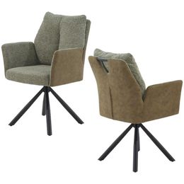 Jockenh&ouml;fer Drehstuhl &raquo;Shelby&laquo; (Set) 2 Stk.4-Fuss-Stuhl, 360&deg; drehbar, Taschenfederkern, bis 150kg belastbar B/H/T: 60cm x 92cm x 66cm, 2 Stk., Microfaser 