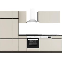 Optifit K&uuml;chenzeile &raquo;Roth&laquo; Breite 300 cm, wahlweise mit E-Ger&auml;ten, mit Apothekerschrank beige B/H/T: 300cm x 206,8cm x 60cm, ohne E-Ger&auml;te