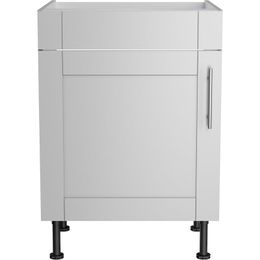 KOCHSTATION Sp&uuml;lenschrank &raquo;KS-Ahus&laquo; Breite 60 cm grau hellgrau, B/H/T: 60cm x 87cm x 58,4cm, T&uuml;ren: 1 Stk.
