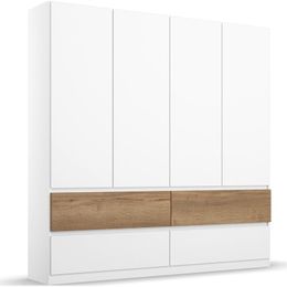 Rauch Dreht&uuml;renschrank &raquo;Winnipeg&laquo; grifflose Front, Schubk&auml;sten m. Griffmulde, auch mit Beleuchtung wei&szlig; Holzwerkstoff B/H/T: 181cm x 210cm x 56cm, 