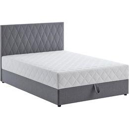 ATLANTIC HOME COLLECTION Boxbett &raquo;"Benita", inkl. Bettkasten&laquo; erh&auml;ltlich in verschiedenen Gr&ouml;&szlig;en, inkl. Taschen-Federkernmatratze grau Bezug Bett: 100