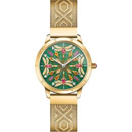 Thomas Sabo Damen Thomas Sabo Quarzuhr &raquo;KALEIDOSKOP LIBELLE&laquo; Damenuhr, Armbanduhr, Schmucksteine, Libellen, Edelstahl gold Einheitsgr&ouml;&szlig;e
