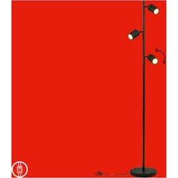 Briloner Leuchten LED Stehlampe &raquo;IDA&laquo; GU10 1 Stk. 22x141 cm, Wohnzimmer, Schlafzimmer, B&uuml;ro schwarz 3, &Oslash; 220cm H: 141cm, 1 Stk.