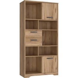 FORTE Wandregal &raquo;Joadakis, Stauraumregal, B&uuml;cherregal, Mehrzweckschrank&laquo; braun Holzwerkstoff B/H/T: 94,5cm x 192,4cm x 42cm, 9 Stk. offene F&auml;cher