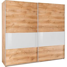 wimex Schwebet&uuml;renschrank &raquo;Bramfeld Kleiderschrank&laquo; mit Glaselementen und zus&auml;tzlichen Einlegeb&ouml;den braun B/H/T: 225cm x 208cm x 64cm, T&uuml;ren: 2 Stk.