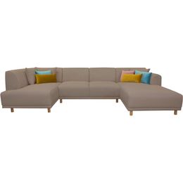 OTTO home Wohnlandschaft &raquo;Maroon U-Form&laquo; in skandinavischem Design, mit losen Kissen beige Struktur grob ( 100% POLYPROPYLEN;Struktur fein ( 100% 