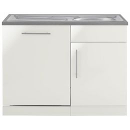 Wiho-K&uuml;chen wiho K&uuml;chen Sp&uuml;lenschrank &raquo;Cali&laquo; 110 cm breit, inkl. T&uuml;r/Sockel f&uuml;r Geschirrsp&uuml;ler wei&szlig; B/H/T: 110cm x 85cm x 60cm, T&uuml;ren: 2 Stk.