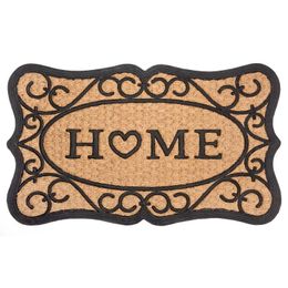 Hanse Home Fu&szlig;matte &raquo;Gummi-Kokos Heart Home Ornament, T&uuml;rmatte&laquo; rechteckig 8 mm H&ouml;he Kokos, Gummi, Schmutzfangmatte, Outdoor, Rutschfest, Innen, 