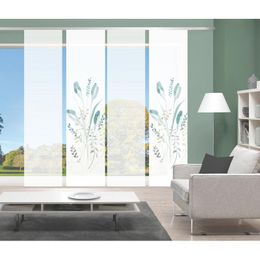 Vision S Schiebegardine &raquo;AYENE 4er SET&laquo; Paneelwagen 4 Stk. tlg. Schiebevorhang Digidruck 4er Set AYENE blau Polyester 260cm, Paneelwagen, 60cm