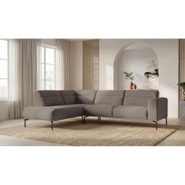 OTTO home Ecksofa &raquo;Nennor, weiches Chenille&laquo; Breite 278 cm, Wellenunterfederung, schwarze Metallf&uuml;&szlig;e grau 100% polyester B/H/T: 278cm x 78cm x 213cm, 