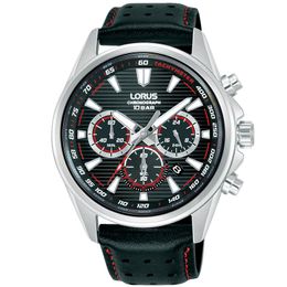 Lorus Herren Lorus Chronograph &raquo;Sports Chronograph&laquo; Quarzuhr, Armbanduhr, Herrenuhr, Lederarmband, analog, Tag schwarz Einheitsgr&ouml;&szlig;e