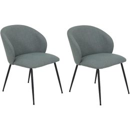 Hela 4-Fu&szlig;stuhl &raquo;GRAZ, Esszimmerstuhl&laquo; (Set) 2 Stk.XL-Sitzbreite,4-Fu&szlig;,Rundrohrgestell,140 Kg belastbar, Webstoff schwarz Metall, Polyester, Stoff B/H