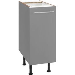 Optifit Unterschrank &raquo;Bern&laquo; 30 cm breit, mit 1 T&uuml;r mit h&ouml;henverstellbaren F&uuml;&szlig;en, mit Metallgriff grau B/H/T: 30cm x 87cm x 58,4cm