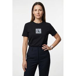 Calvin Klein Jeans Damen T-Shirt &raquo;CLASSIC FIT MONOGRAM TEE&laquo; Regular fit mit Rundhalsausschnitt M (40)