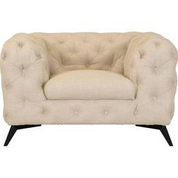 Home Affaire Chesterfield-Sessel &raquo;Glynis Sessel&laquo; aufw&auml;ndige Knopfheftung, moderne Chesterfield Optik, Fu&szlig;farbe w&auml;hlbar beige Struktur (100% Polyester)