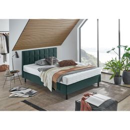 ATLANTIC HOME COLLECTION Boxbett &raquo;Nikola&laquo; Massivholzf&uuml;&szlig;en, mit / ohne Matratze, in H2 und H3 erh&auml;ltlich gr&uuml;n Struktur, Liegefl&auml;che B/L: 120cm x 200cm,