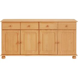 OTTO home Sideboard &raquo;Mette&laquo; Kommode aus massivem Kiefernholz, Breite 156 cm beige MDF, Massivholz B/H/T: 156cm x 77cm x 34cm, 2 Stk., Kiefer, 4 Stk.
