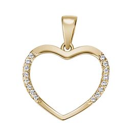 Firetti Damen Kettenanh&auml;nger &raquo;Schmuck Geschenk Silber 925 Halsschmuck Anh&auml;nger Herz "LIEBE"&laquo; mit Zirkonia (synth.) gold Silber 925 (Sterlingsilber), 