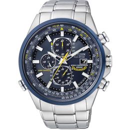 Citizen Herren Funkchronograph &raquo;Promaster Blue Angels&laquo; Armbanduhr, Herrenuhr, Solar, Stoppfunktion, Edelstahlarmband silber Einheitsgr&ouml;&szlig;e