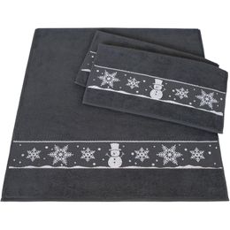 Dyckhoff Handtuch Set &raquo;Schneemann&laquo; Set 3 Stk. Frottier Made in Germany (2 Handt&uuml;cher, 1 Duschtuch) grau Frottier, Obermaterial: 100% Baumwolle 3 Stk., Frottier