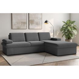 Sit & More sit&more Ecksofa &raquo;Moreno L-Form, B: 247 cm&laquo; mit Armteilverstellung, optional Schlaffunktion grau 95% Polyester, 5% Polyamid B/H/T: 247cm x 82cm x 