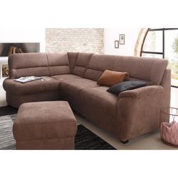 Sit & More sit&more Ecksofa &raquo;Pandora L-Form&laquo; wahlweise mit Schlaffunktion und Bettkasten braun Luxus-Microfaser ALTARA NUBUCK (100% Polyester);Luxus-Microfaser 