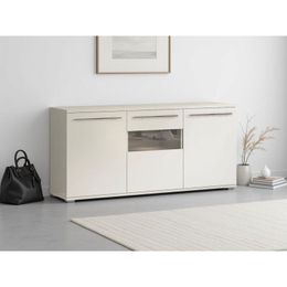 OTTO home Kommode &raquo;Piano&laquo; (H/B/T): 84,6/180/45,2cm, Hochglanz UV lackiert, Soft-Close Funktion beige Holzwerkstoff B/H/T: 180cm x 84,6cm x 45,2cm, 3 