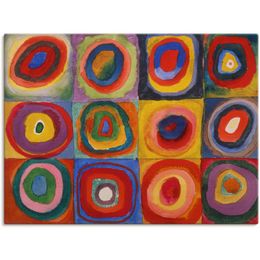 Artland Leinwandbild &raquo;Quadrate und konzentrische Ringe. 1913&laquo; Muster 1 Stk. tlg. auf Holzrahmen gespannt bunt Leinwand B/H/T: 80cm x 60cm, Leinwandbild Muster