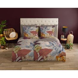 Good Morning Wendebettw&auml;sche &raquo;Baileymu&laquo; 3 Stk. 100% Baumwolle, Renforc&eacute;, Rei&szlig;verschluss, Wendeoptik, Bl&auml;tter Renforc&eacute;, Obermaterial: 100% Baumwolle B/