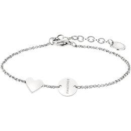 Liebeskind Berlin Damen Armband &raquo;Schmuck Edelstahl Together Today Everyday Herz&laquo; silber 20cm, Edelstahl