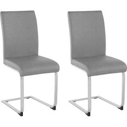 OTTO home Freischwinger &raquo;Charissa&laquo; (Set) 2 Stk.Bezug in verschiedenen Qualit&auml;ten, maximale Belastbarkeit 120 kg grau Holzwerkstoff, Metall B/H/T: 44cm