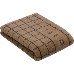 Bugatti Badetuch &raquo;Perezzi&laquo; Jacquard in smartem Karolook braun Walkfrottier, Obermaterial: 100% Baumwolle B/L: 67cmx140cm, 1 Stk., Walkfrottier