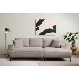 OTTO home Ecksofa &raquo;TVINNU Cord, L-Form, 275 cm, mit Hocker&laquo; stellbar zum Schlafsofa (Krokodilverbinder) braun B/H/T: 275cm x 83cm x 173cm, Cord, 