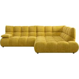 Home Affaire Ecksofa &raquo;Cozy Bubble, mit klappbarer Armlehne, Breite 289 cm&laquo; mit eleganter Steppung, Rundumbezug & weicher Polsterung gelb 100% 